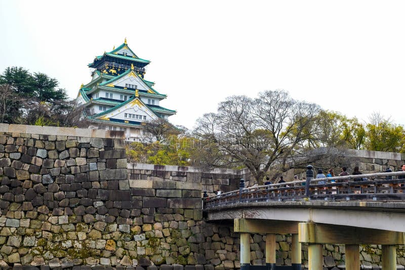 Osaka Castle with Sakura Blossom Spring Time Editorial Photography ...