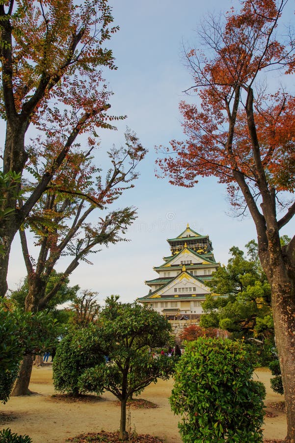 Osaka Castle at Sunset at Osaka,Japan Stock Photo - Image of famous ...