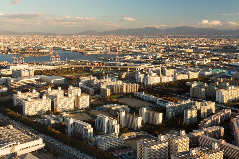 Osaka City Downtown from Cosmo Tower Stock Image - Image of architecure ...