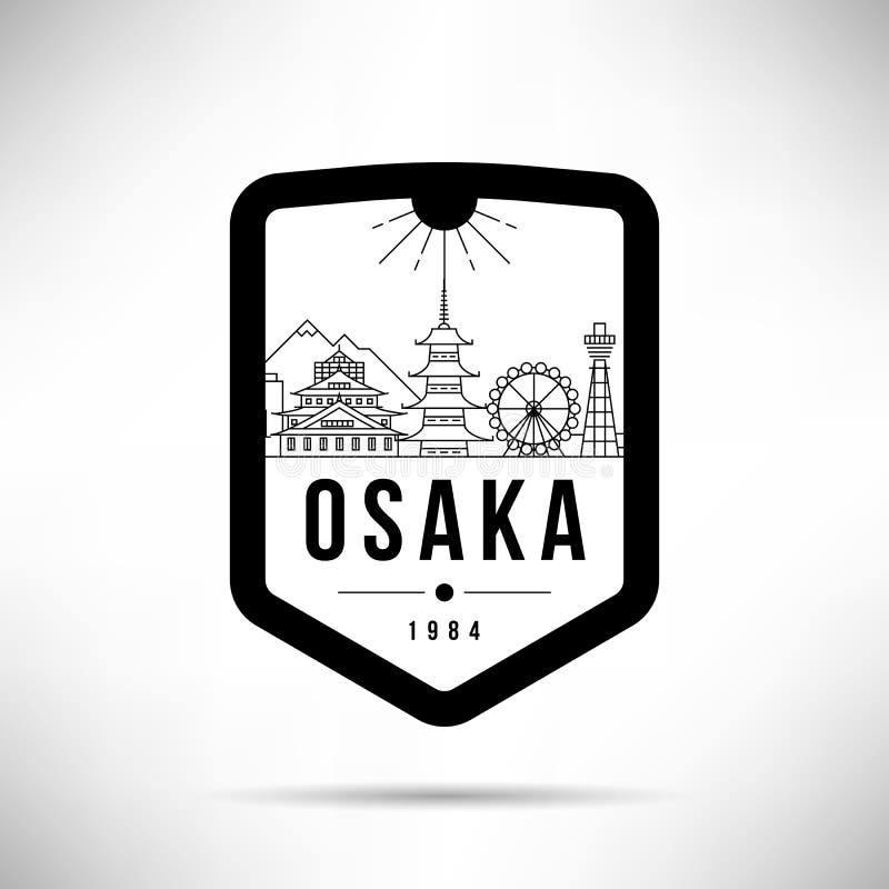 Osaka City Modern Skyline Vector Template Stock Illustration ...