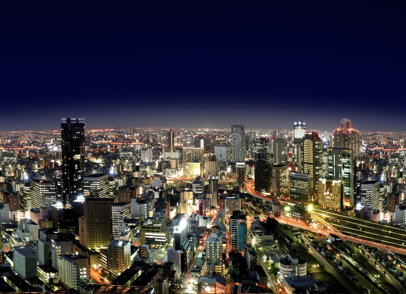 Osaka City by Night stock image. Image of finance, technology - 21339907