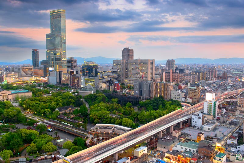 Osaka, Japan Cityscape in the Abeno District Stock Photo - Image of ...