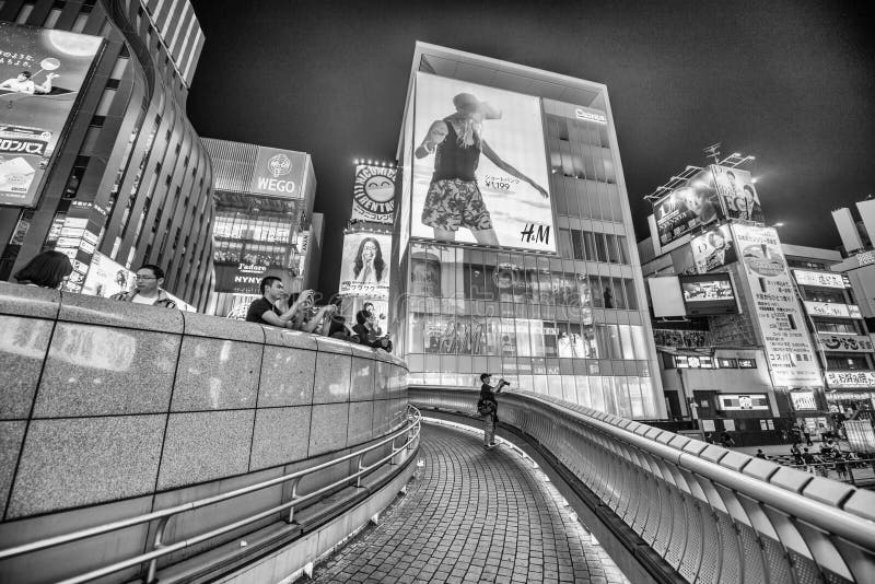 Osaka, Japan - May 28, 2016: Colourful Illuminated Buildings in ...