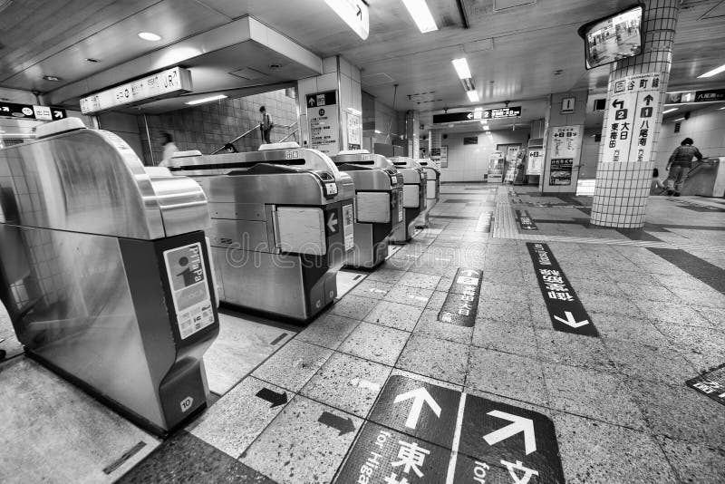 Osaka, Japan - May 26, 2016: Interior of Subway Train Station Editorial ...