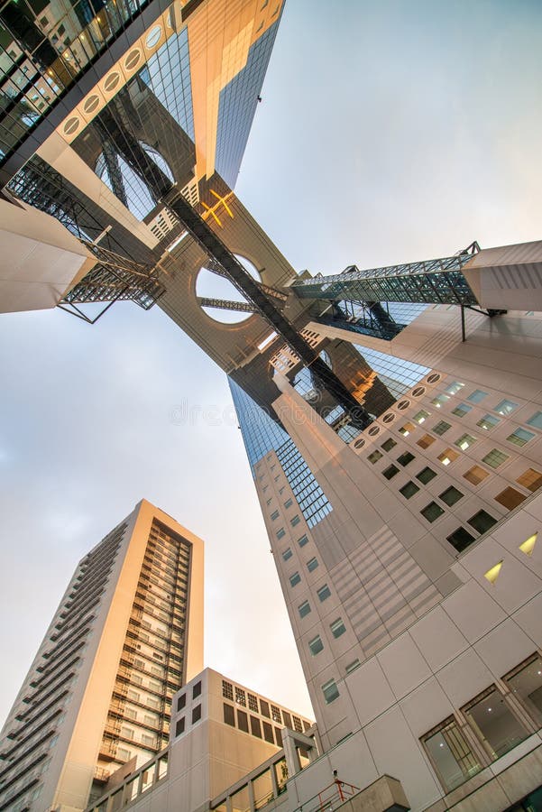 Osaka, Japan - May 26, 2016: Umeda Sky Building at Sunset, Skyward View ...