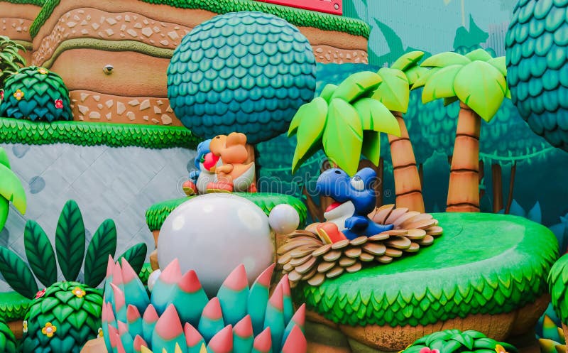 Yoshi Statues in the Super Nintendo World at the Universal Studios ...