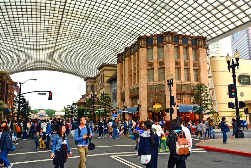 Hollywood Theme Various Buildings at Universal Studios Japan in Osaka ...