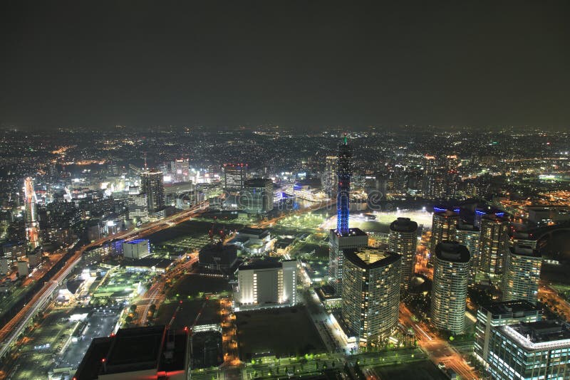 Osaka at night stock photo. Image of asia, bustling, blue - 15508088