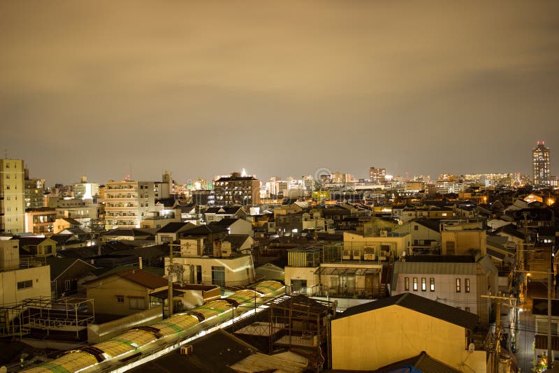Osaka at night, Japan. editorial photography. Image of osaka - 135666032