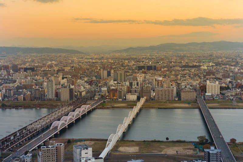 Osaka Residence Area with Mountain Stock Image - Image of metropolis ...