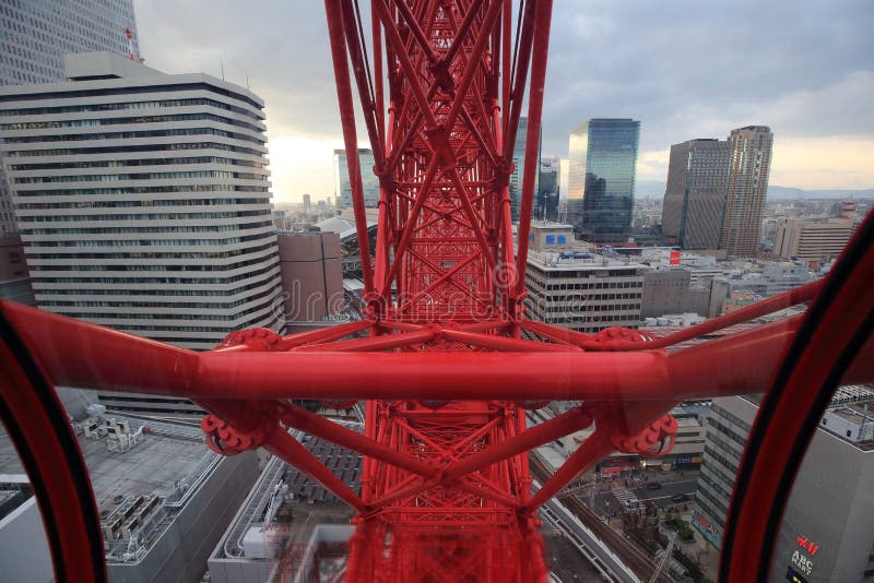 Osaka Sightseeing View from Hev Five Ferris Wheel Editorial Photography ...