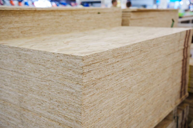 OSB Board on a Rack in a Hardware Store. Oriented Strand Board Stock ...