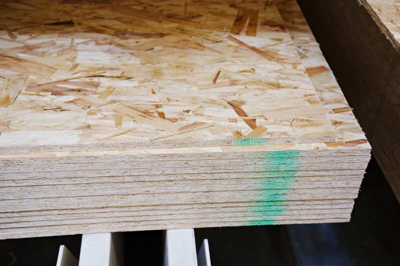 OSB Board on a Rack in a Hardware Store. Oriented Strand Board Stock ...