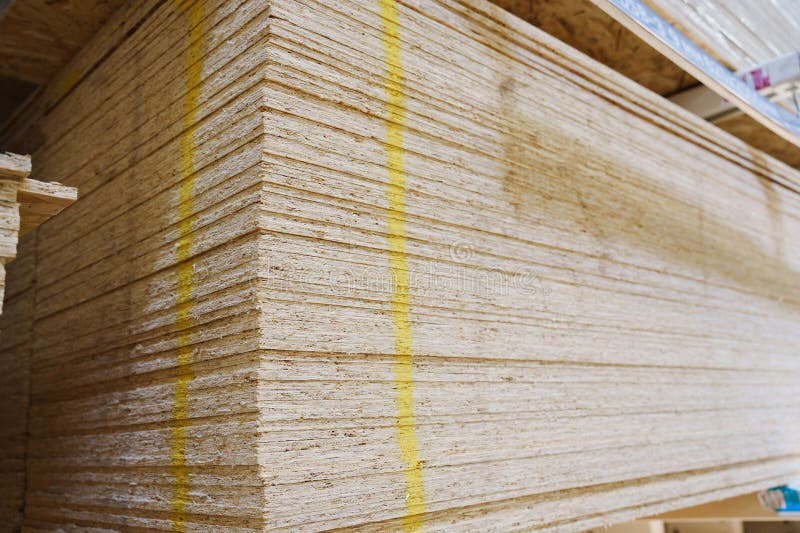 OSB Board on a Rack in a Hardware Store. Oriented Strand Board Stock ...