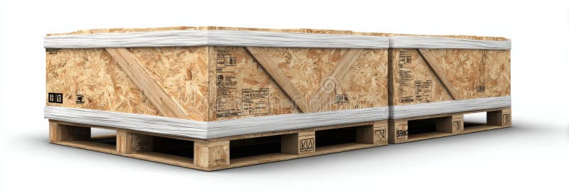 OSB Sheets Packaged Securely on a Pallet for Transportation and Storage ...
