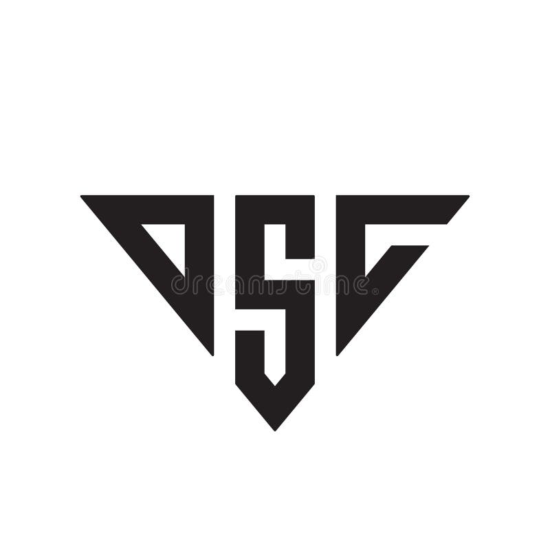 OSC or DSC Abstract Letters Logo Monogram, Triangle Logo Isolated on ...