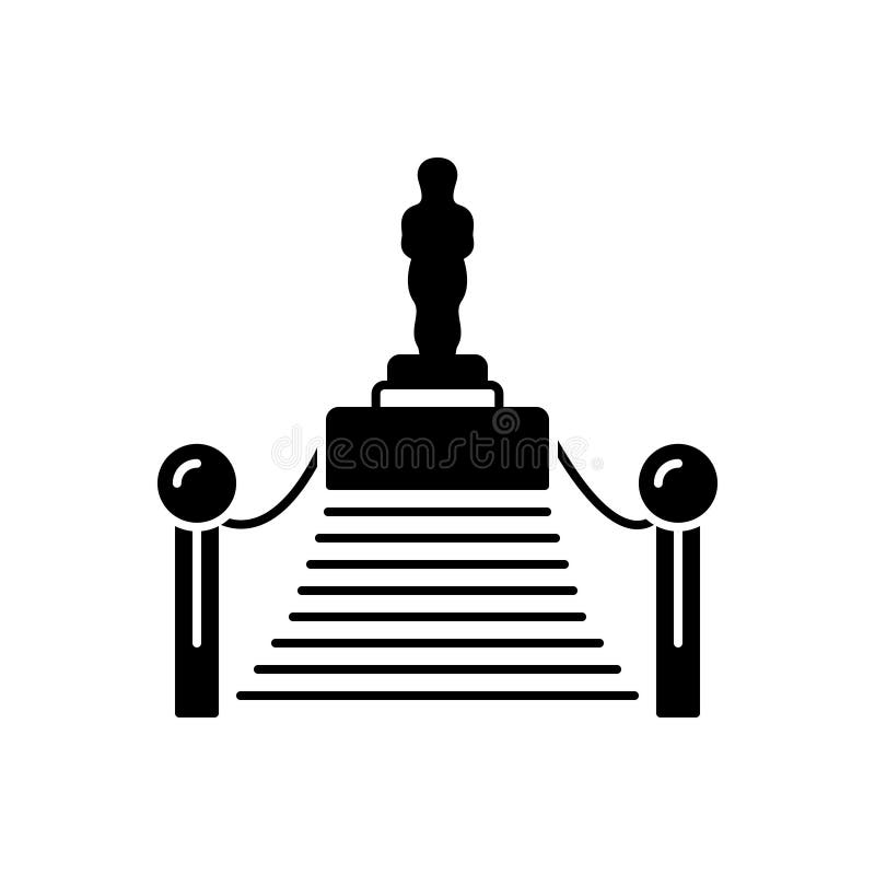 Black Solid Icon for Oscar, Award and Academy Stock Illustration ...