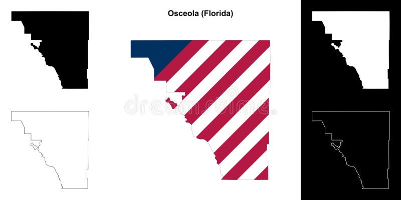 Osceola outline map stock vector. Illustration of area - 323866744