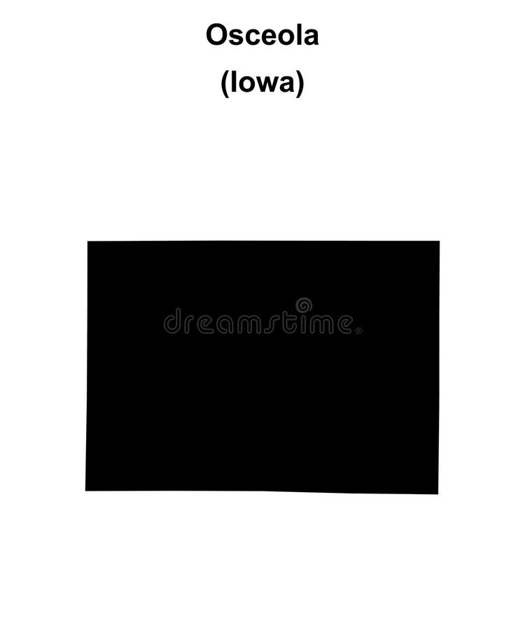 Osceola outline map stock vector. Illustration of boundary - 360777242