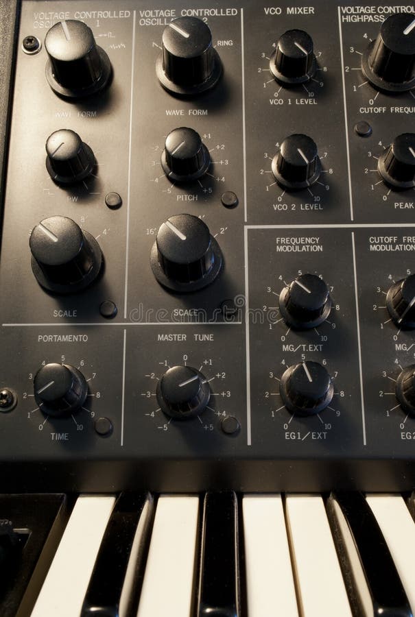 Oscillator Section Vintage Analog Synthesizer Stock Photo - Image of ...