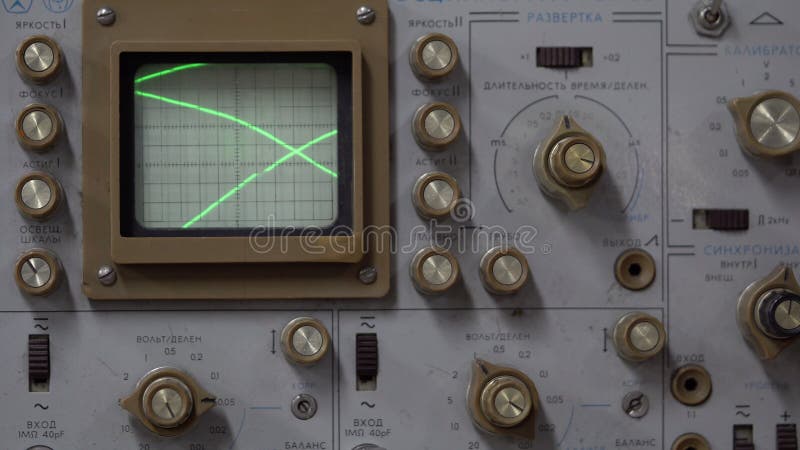 Old Oscillograph with Screen Works Checking Electric Current Stock ...