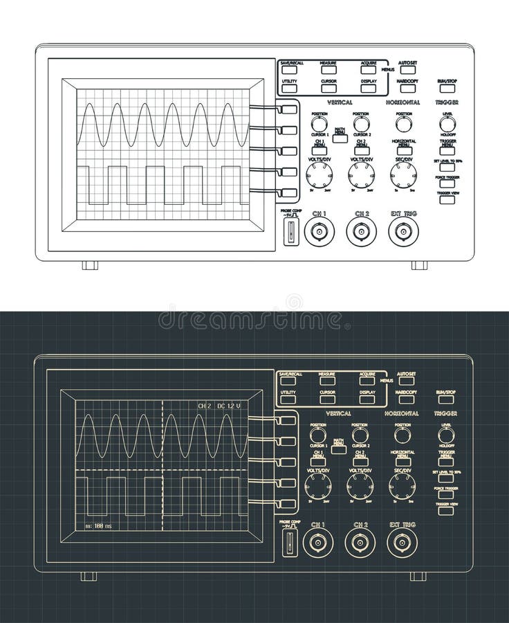 Oscilloscope Blueprints Illustration Stock Vector - Illustration of ...