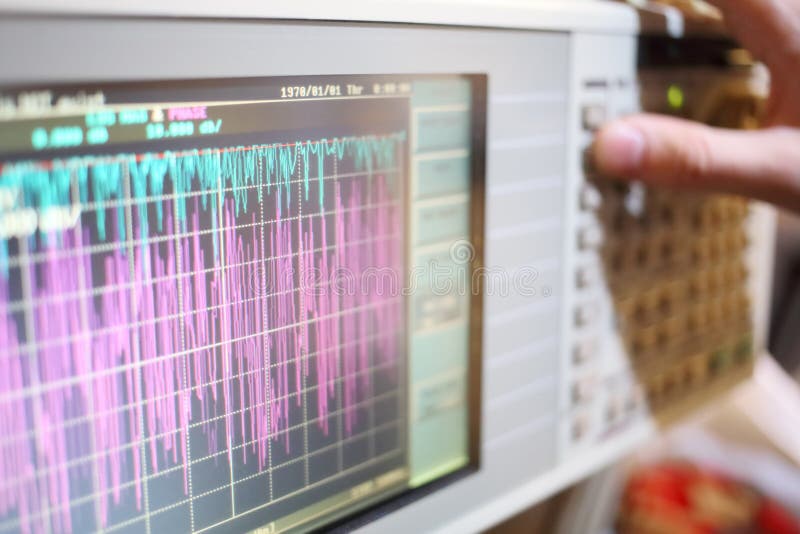 Oscilloscope is a Device for the Study of the Stock Image - Image of ...