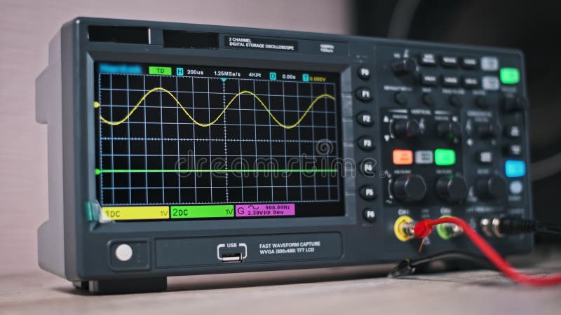 Oscilloscope Displaying Sine Waveform Stock Footage - Video of ...