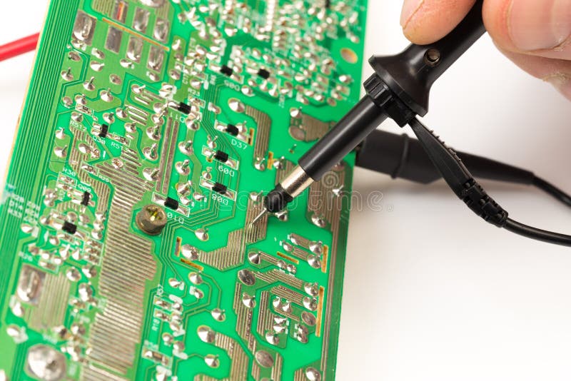 Oscilloscope Probe Isolated on White Stock Image - Image of instrument ...