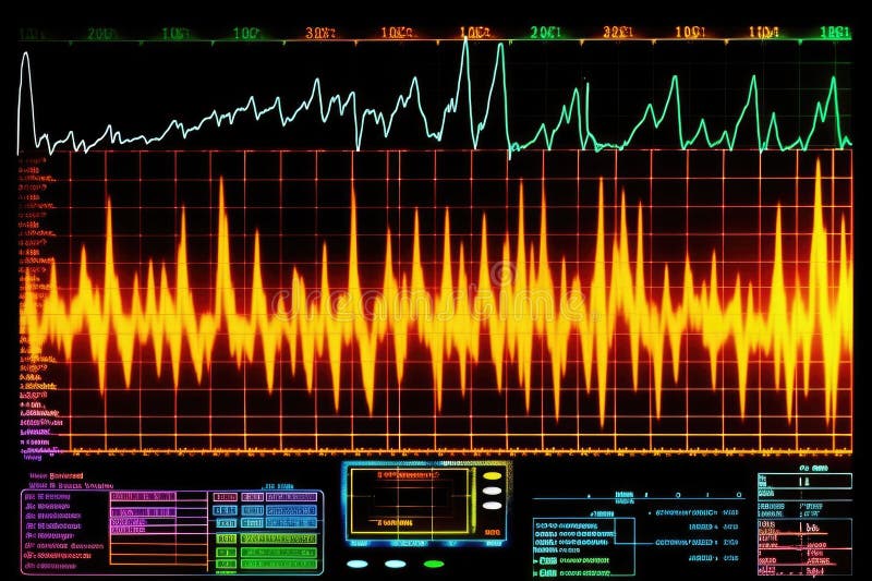 Oscilloscope Waveform on Its Screen. Generative AI Stock Illustration ...