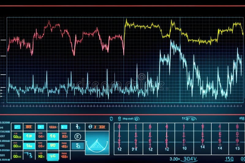 Oscilloscope Waveform on Its Screen. Generative AI Stock Photo - Image ...