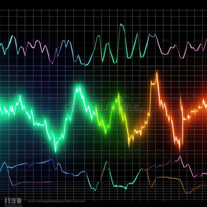 Oscilloscope Waveform on Its Screen. Generative AI Stock Illustration ...