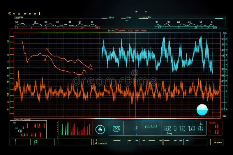 Oscilloscope Waveform on Its Screen. Generative AI Stock Illustration ...