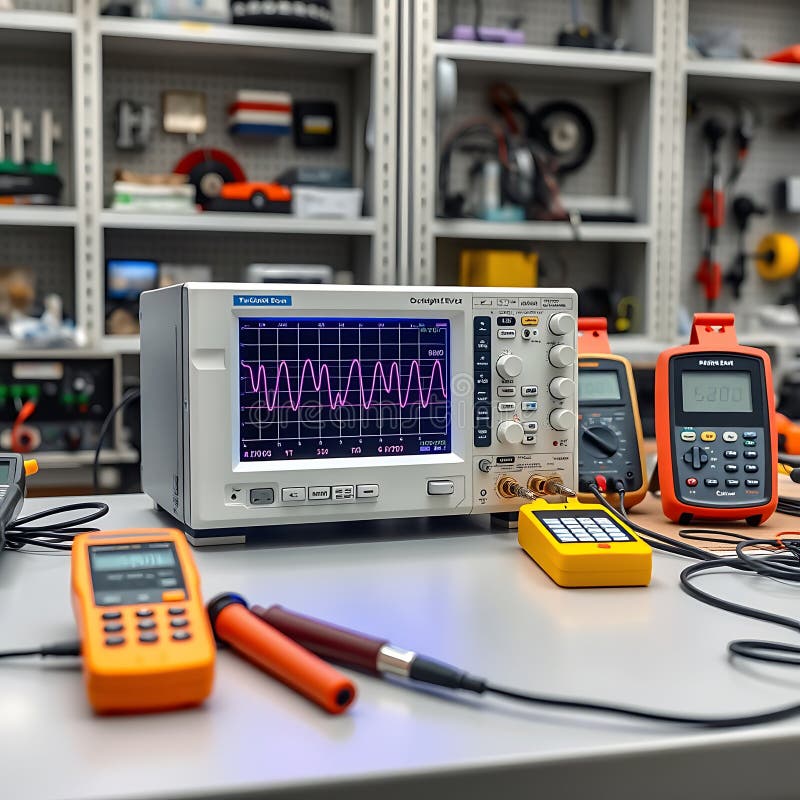 An Oscilloscope with a Waveform Pattern on the Screen Placed on a Test ...