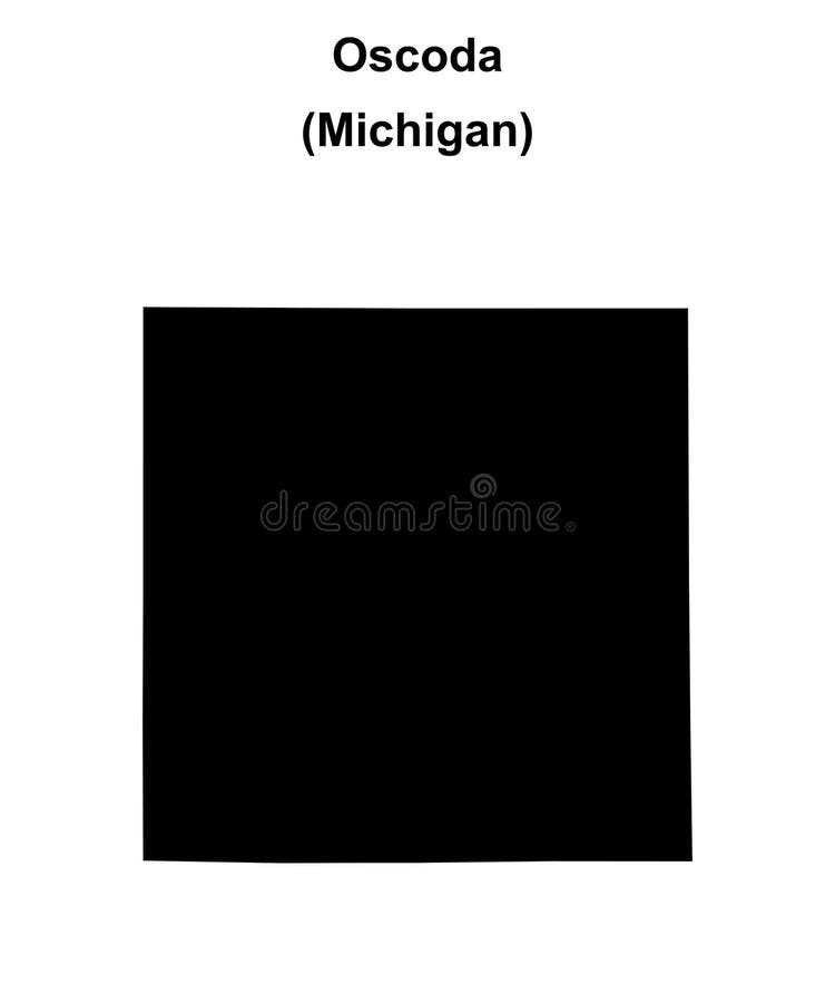 Oscoda outline map stock vector. Illustration of county - 361608944