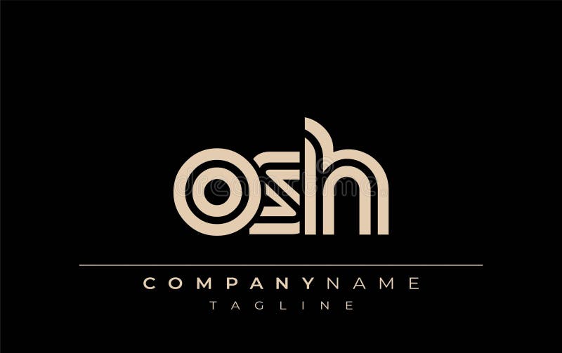 OSH Creative Unique Modern Letter Logo Design Stock Vector ...