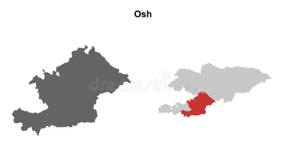 Osh outline map stock vector. Illustration of infographics - 379010255