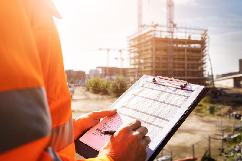 OSHA Inspection Worker at Construction Site Stock Image - Image of ...