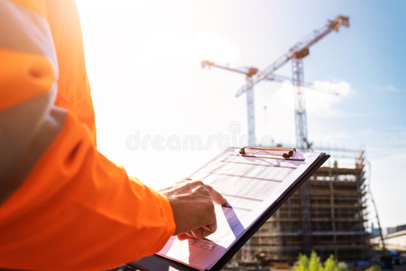 OSHA Inspection Worker at Construction Site Stock Image - Image of ...