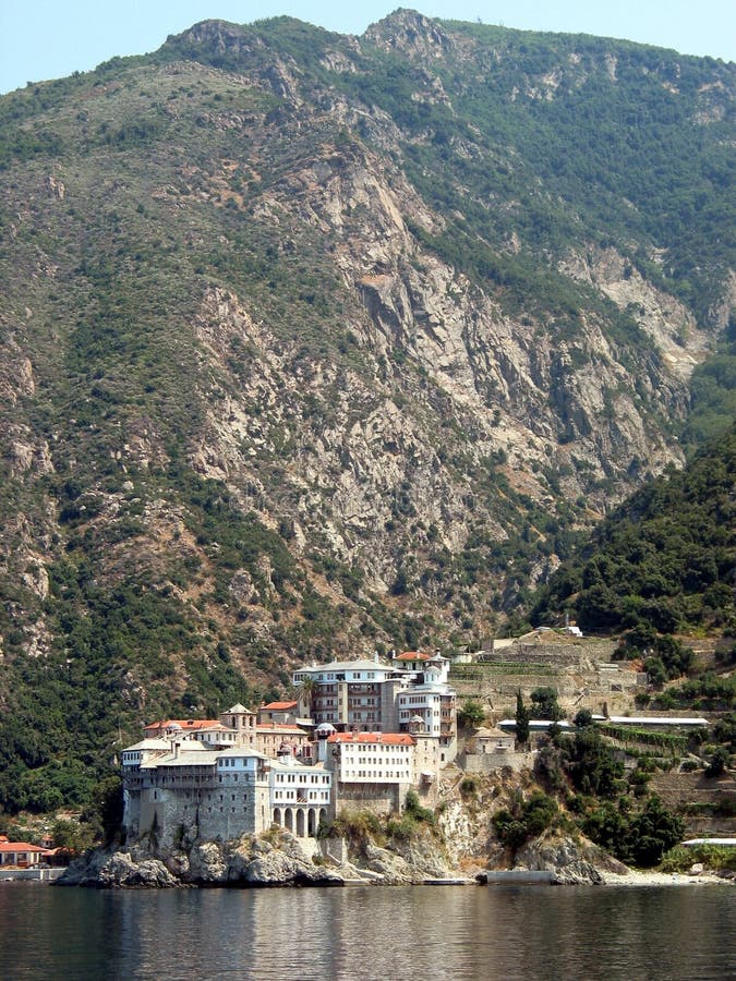 Osiou Gregoriou monastery stock image. Image of ancient - 13589031