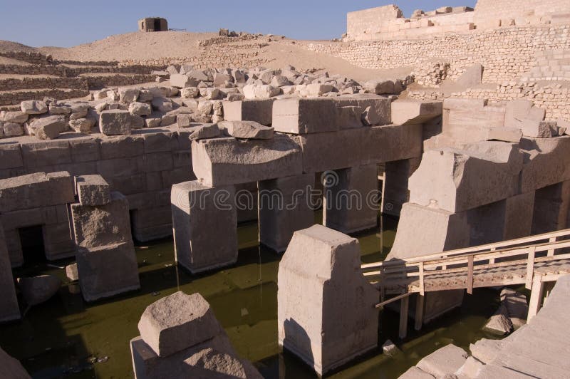 Osirion, Temple of Abydos, Egypt Stock Photo - Image of flooded ...