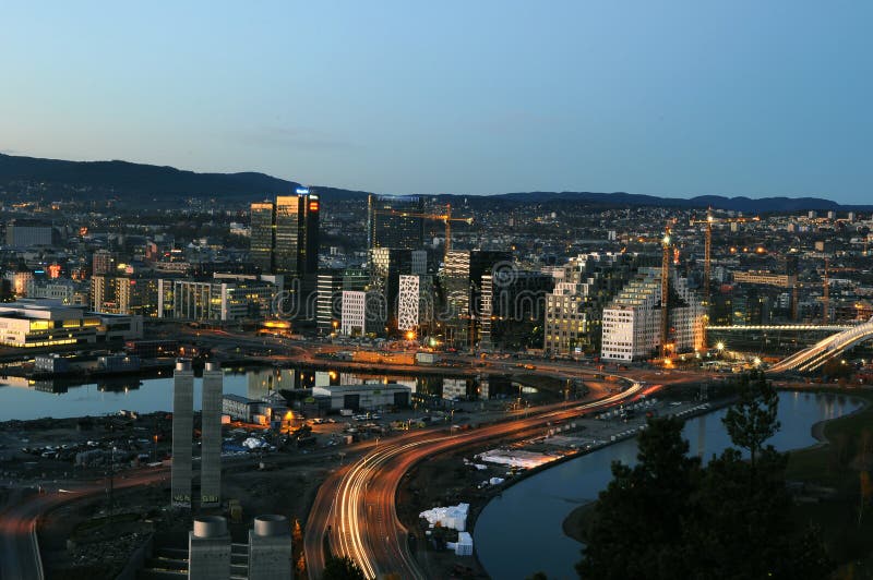Oslo Night view stock image. Image of contemporary, exterior - 48401347
