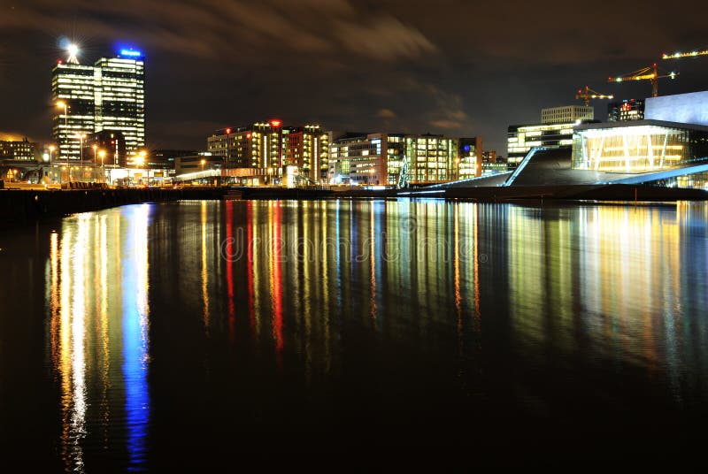 Oslo Night view stock image. Image of contemporary, exterior - 48401347