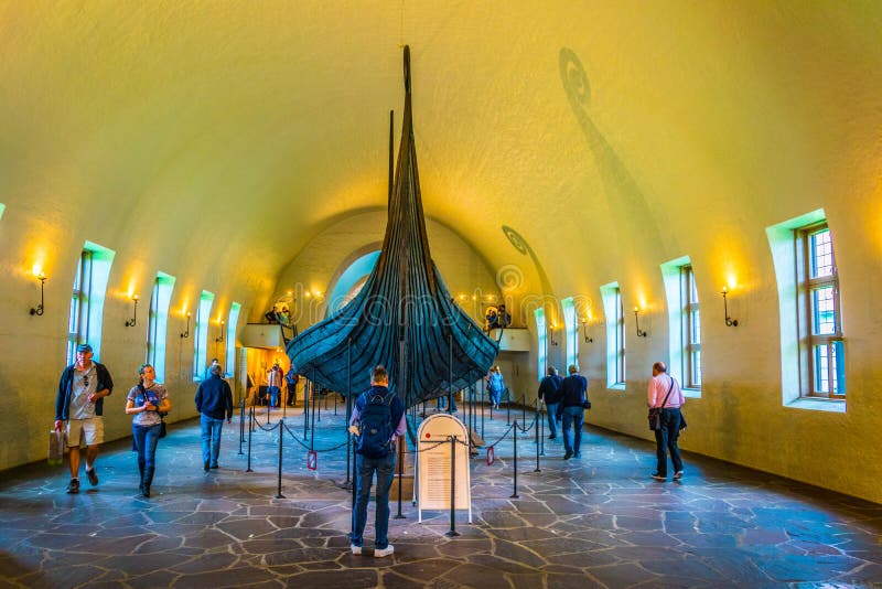 OSLO, NORWAY, AUGUST 24, 2016: Interior of the Viking Ship Museum in ...