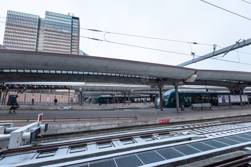 Train Tracks and Platforms at Oslo Central Station.. Editorial Image ...