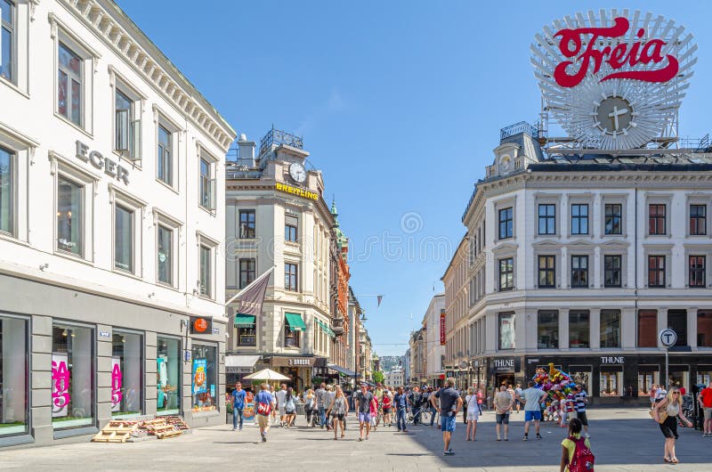 View of Streets in the Old Town of Oslo, Norway Editorial Photography ...