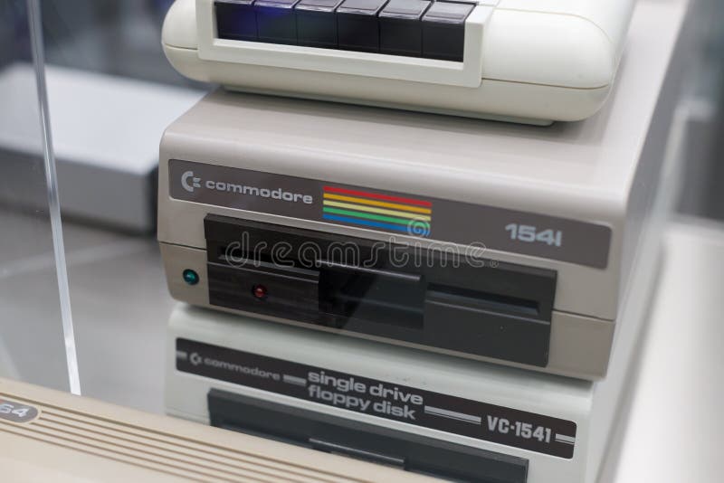 Vintage Computer Commodore 154 and Hand Insert Floppy Inside. Oslo ...