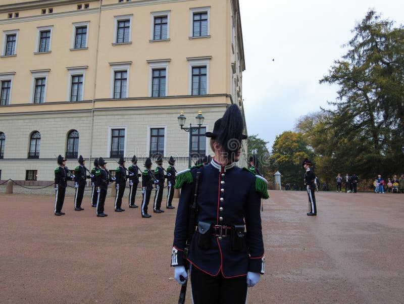 Oslo, Norway - October 19, 2024: Changing of the Guard at the Royal ...