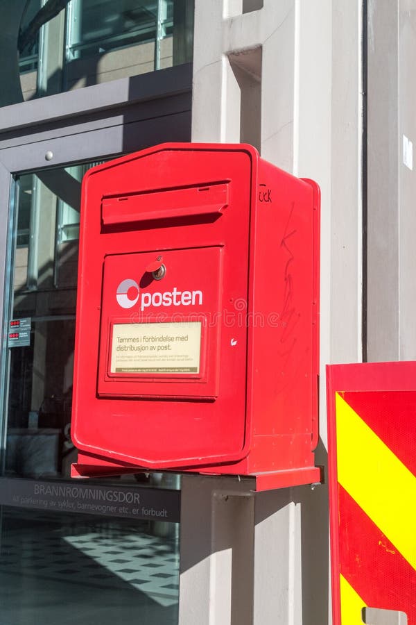 Red Post Box of Posten Norge the Norwegian Post Editorial Photo - Image ...