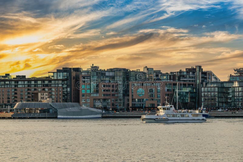 Oslo Norway Sunset City Skyline at Harbour Editorial Image - Image of ...